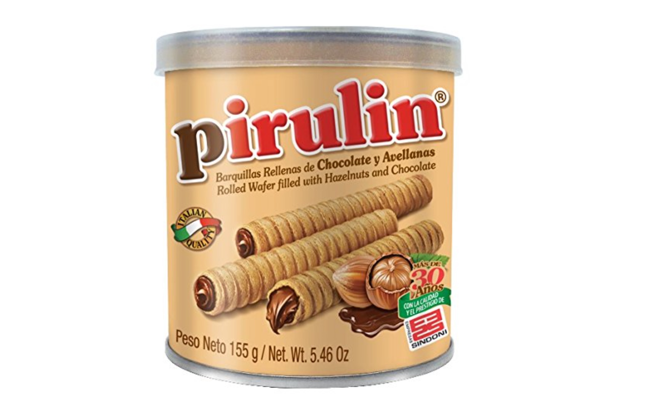 פירולין גליליות ממולאות בשוקולד PIRULIN LATA 155g | ממתקים | חטיפים וממתקים